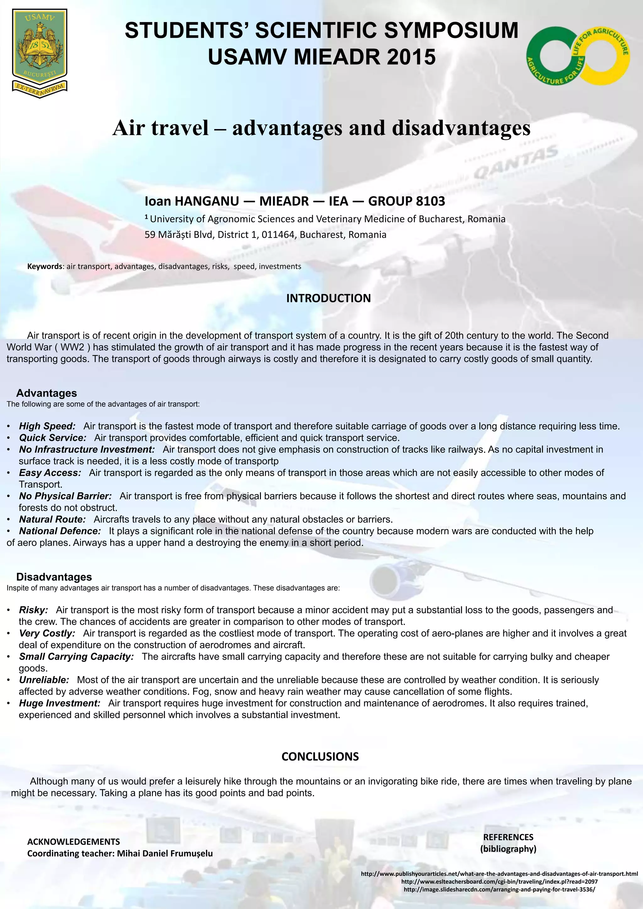 Air travel — advantages and disadvantages | PPTX