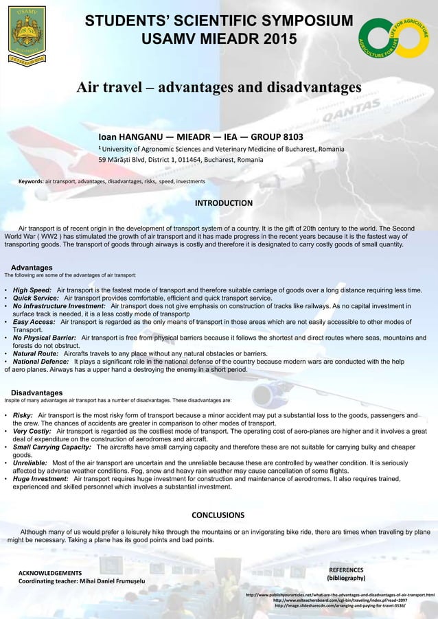 Air travel — advantages and disadvantages | PPTX