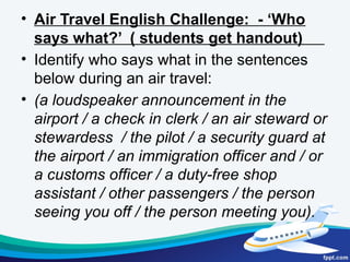 air travel vocabulary for ESL students .pptx