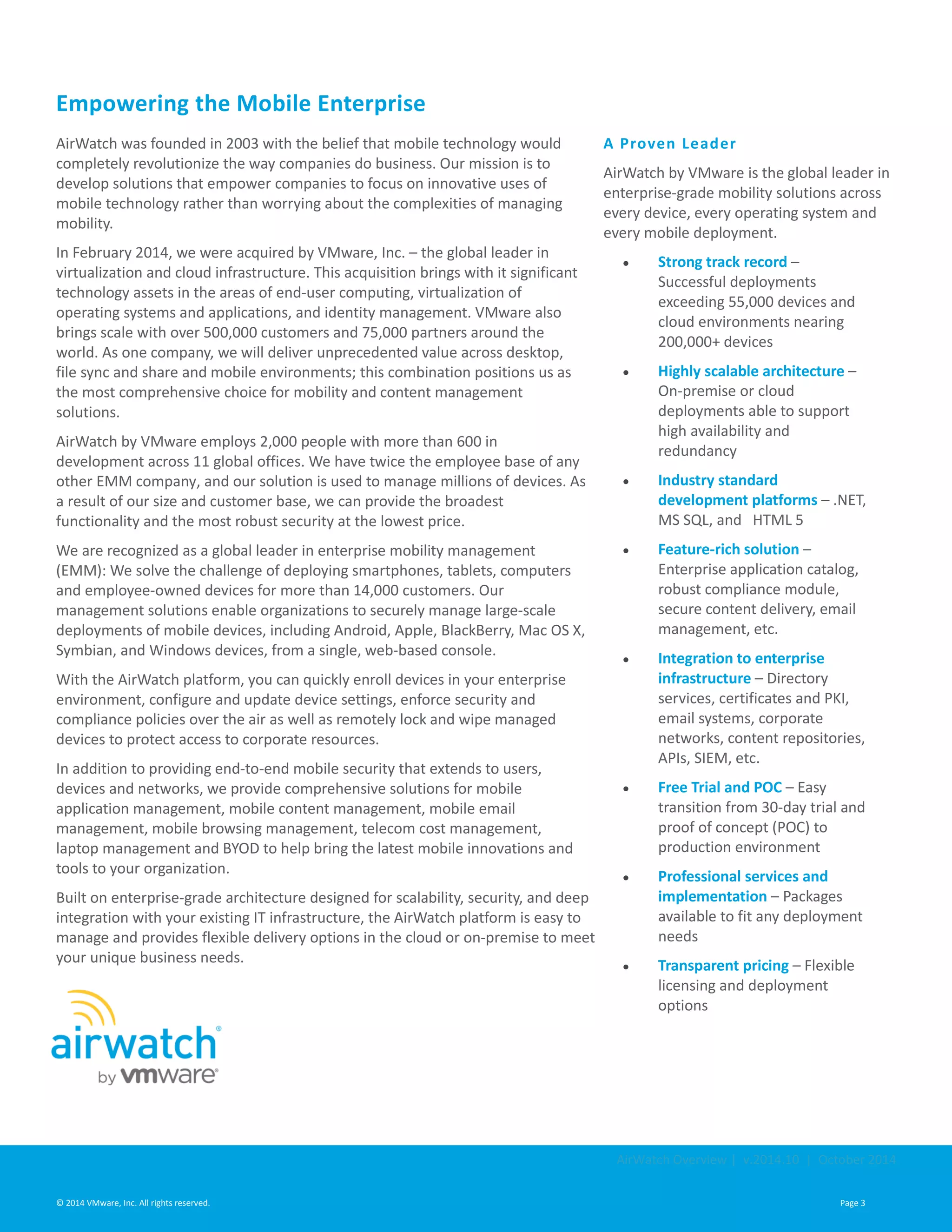 AirWatch Solution Overview | PDF