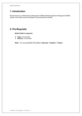 Airwatch to intune_(android) | PDF