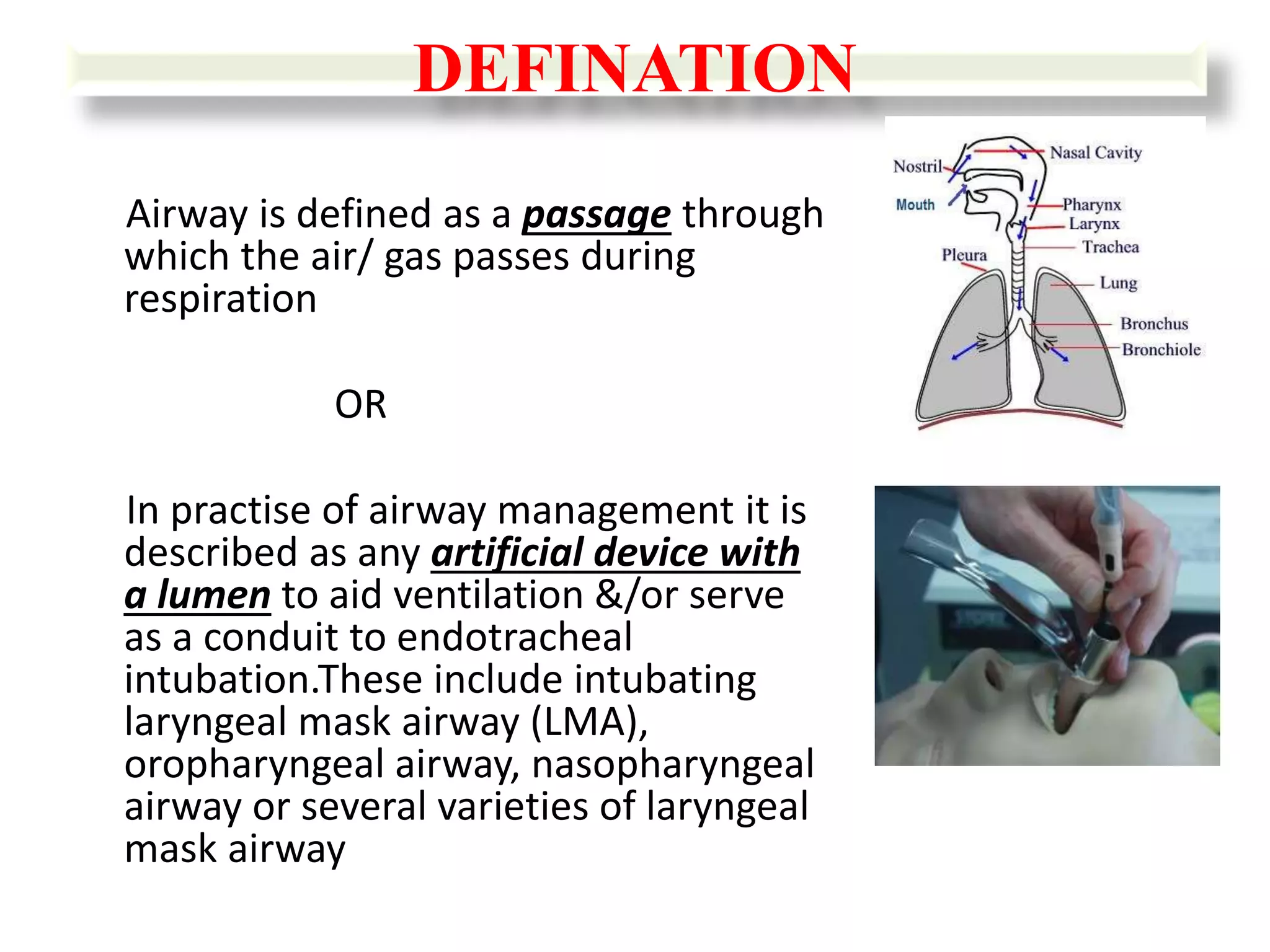 Airway anatomy its assessment and anaesthetic implication | PPTX
