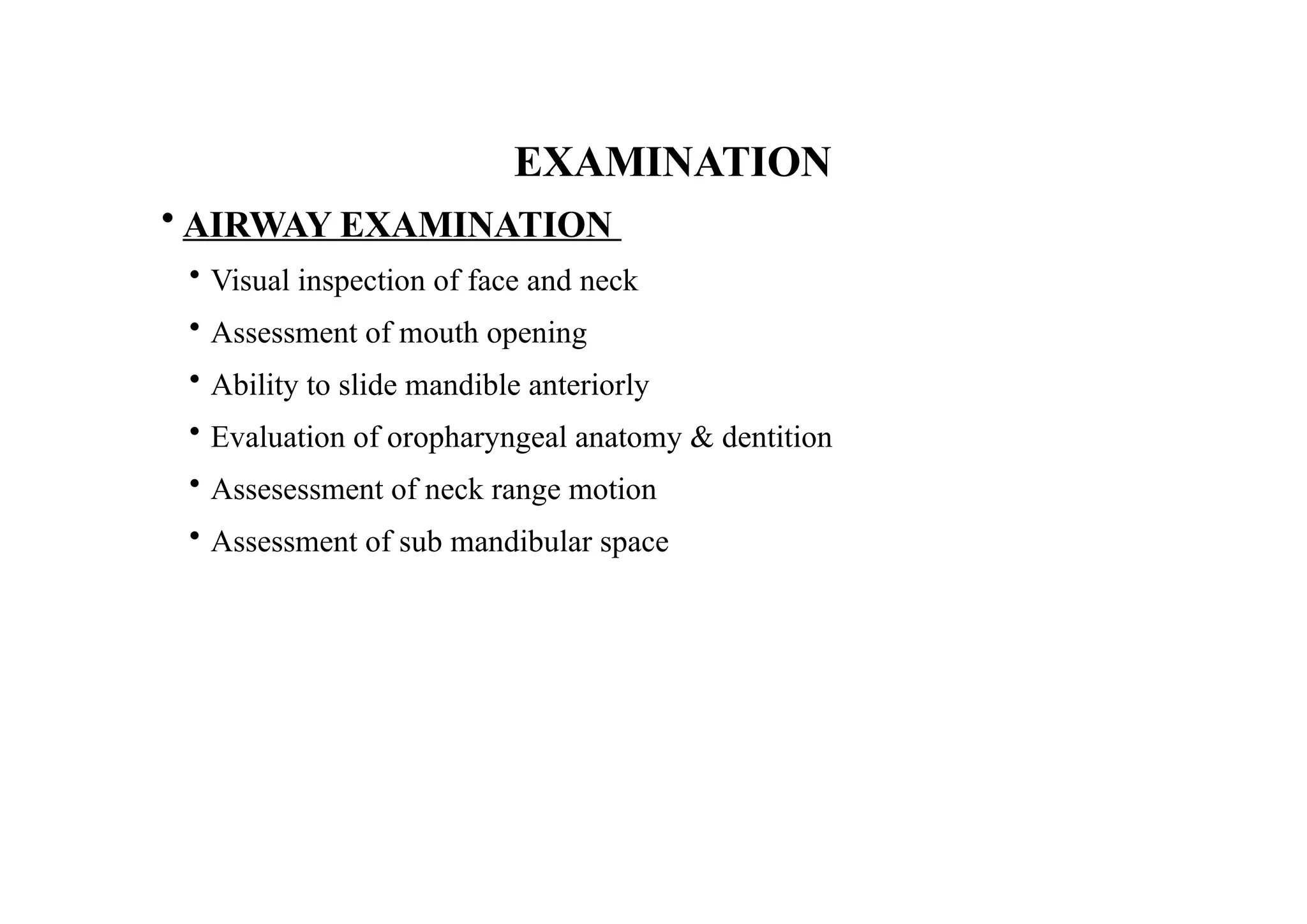 airway assessment in anesthesia basics o | PPTX