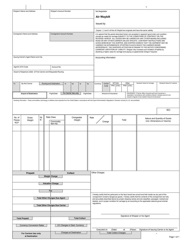 Air waybill | PDF