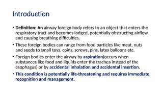 Airway foreign body power point presentation | PPTX