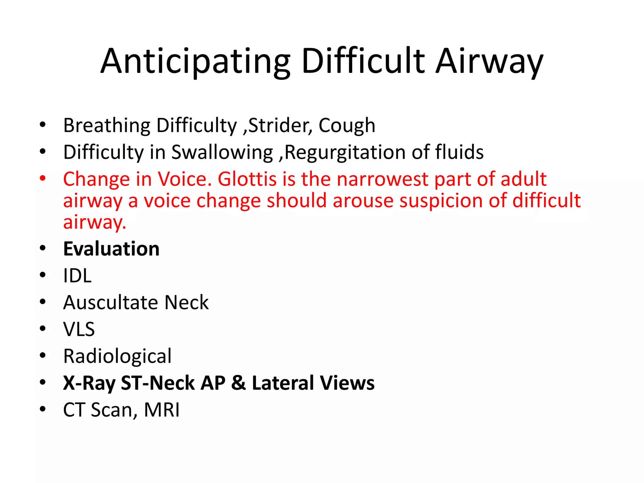 Airway inubation difficulties | PPTX