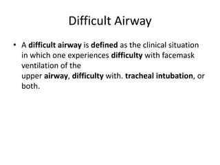 Airway inubation difficulties | PPTX