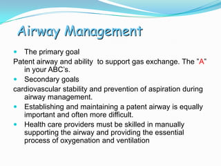 Airway management in for seadtion | PPTX