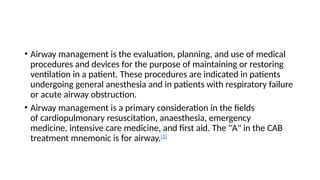 AIRWAY MANAGEMENT in the management of patients | PPTX
