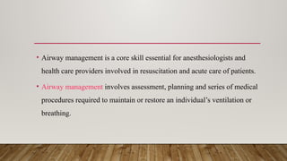 AIRWAY MANAGEMENT.pptx In ent ,tracheostomy | PPTX