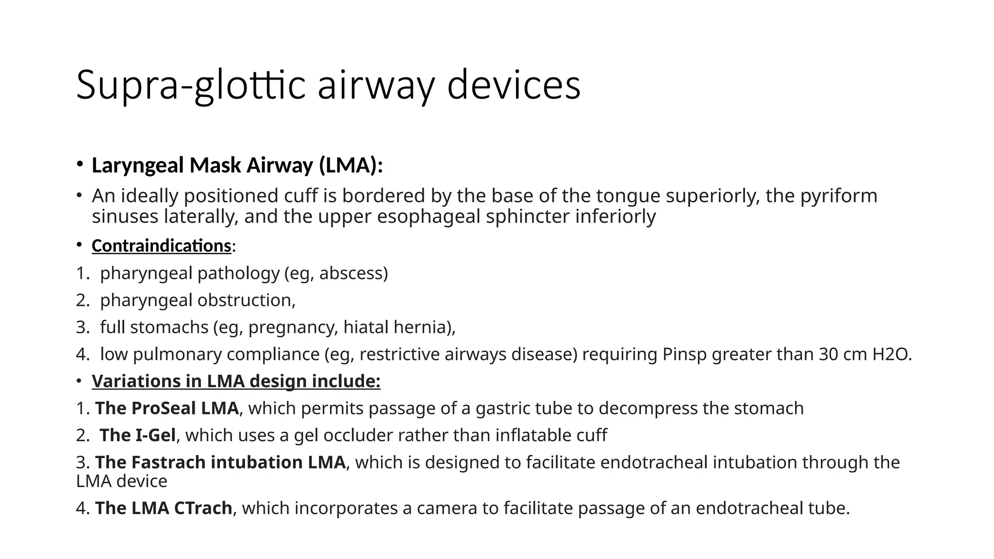AIRWAY ANATOMY, DIFFICULT INTUBATION, Supraglotic airway devices, Video ...