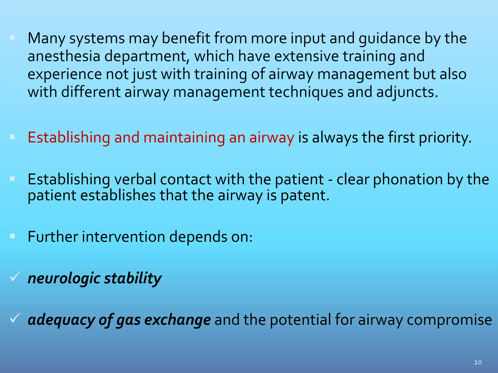 Airway management in special scenarios | PPTX