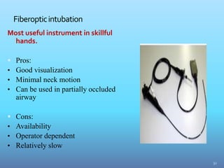 Airway management in special scenarios | PPTX