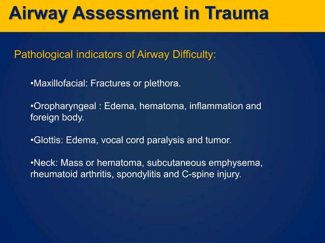 Airway management in trauma patients | PPTX
