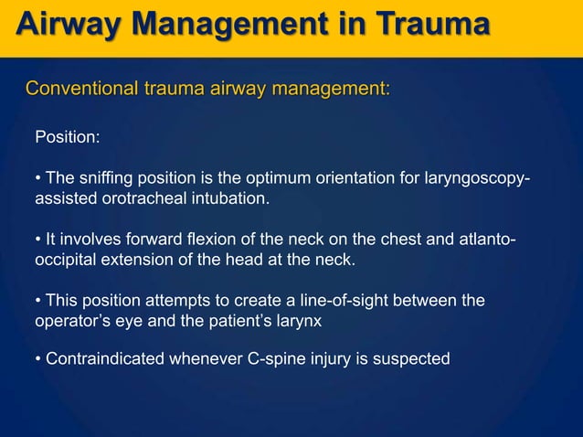 Airway management in trauma patients | PPTX