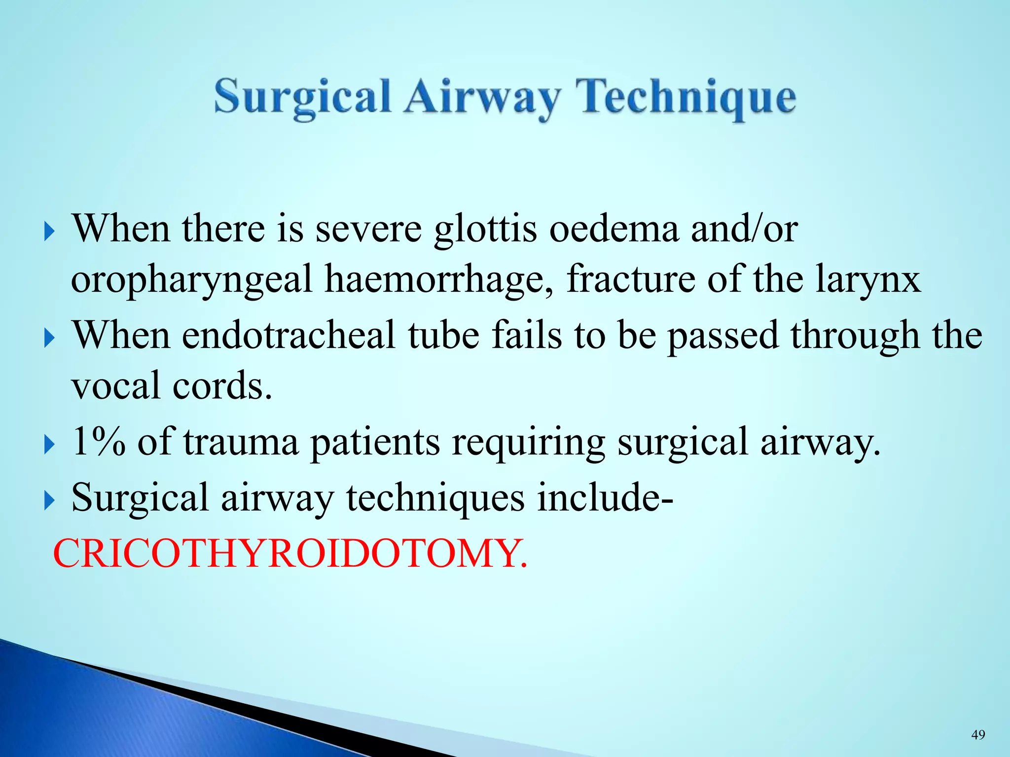 Airway management in trauma victims | PPTX