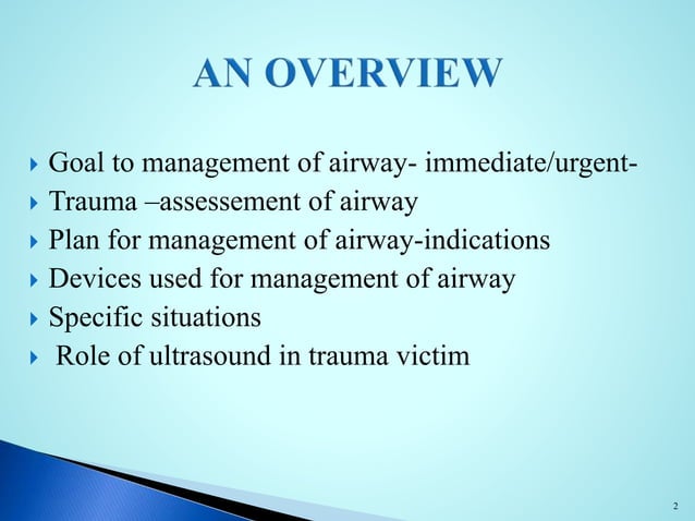 Airway management in trauma victims | PPTX