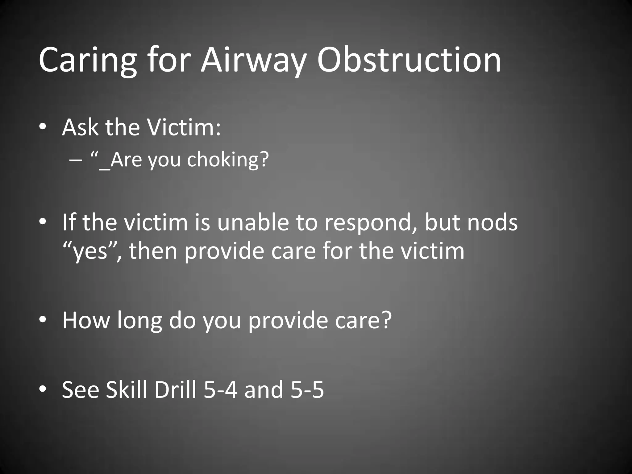 Airway obstruction students | PPTX