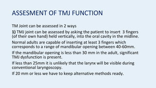 Airway assessment and difficult airway anaesthesia | PPTX