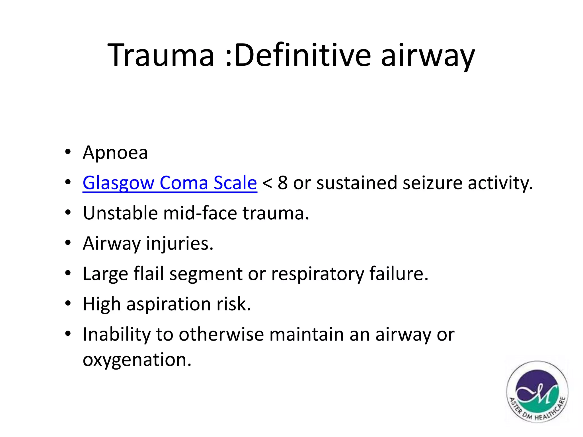 Airway solutions in trauma scenarios | PPTX