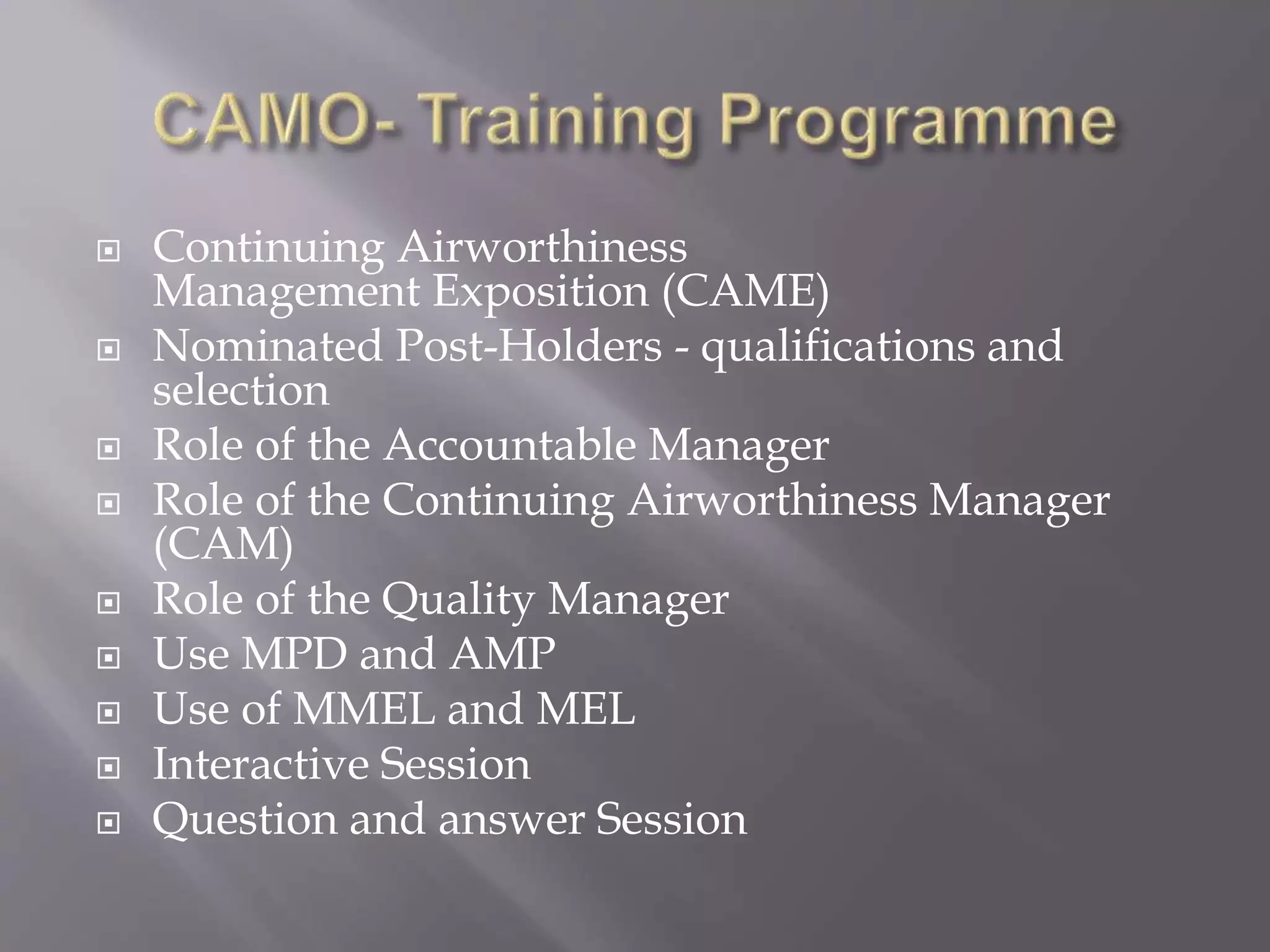 Airworthiness Management Camo | PPTX