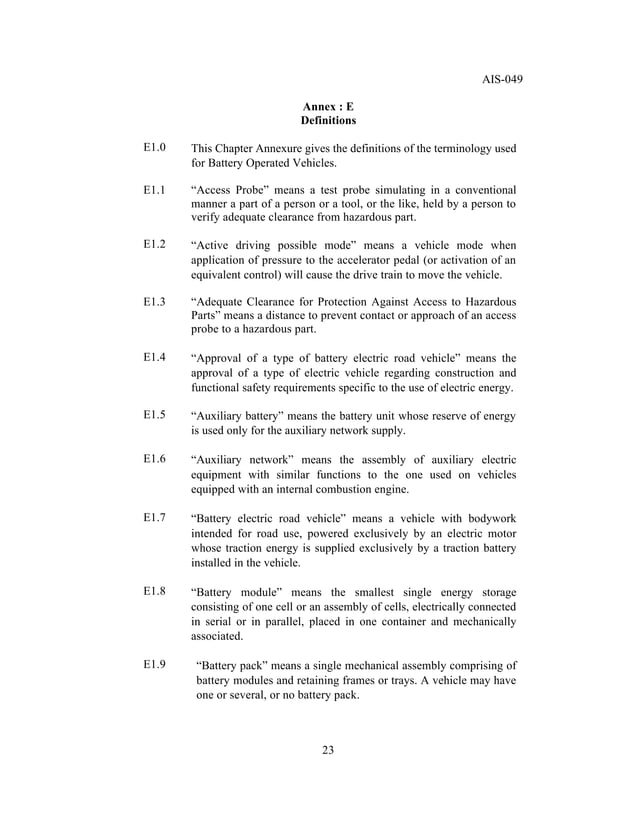 Ais 049 cmvr type approval for battery oprated vehicles | PDF ...