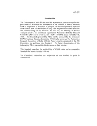 Ais 049 cmvr type approval for battery oprated vehicles | PDF
