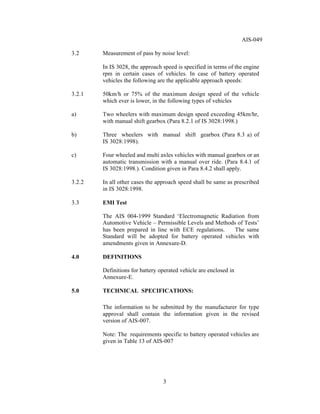Ais 049 cmvr type approval for battery oprated vehicles | PDF