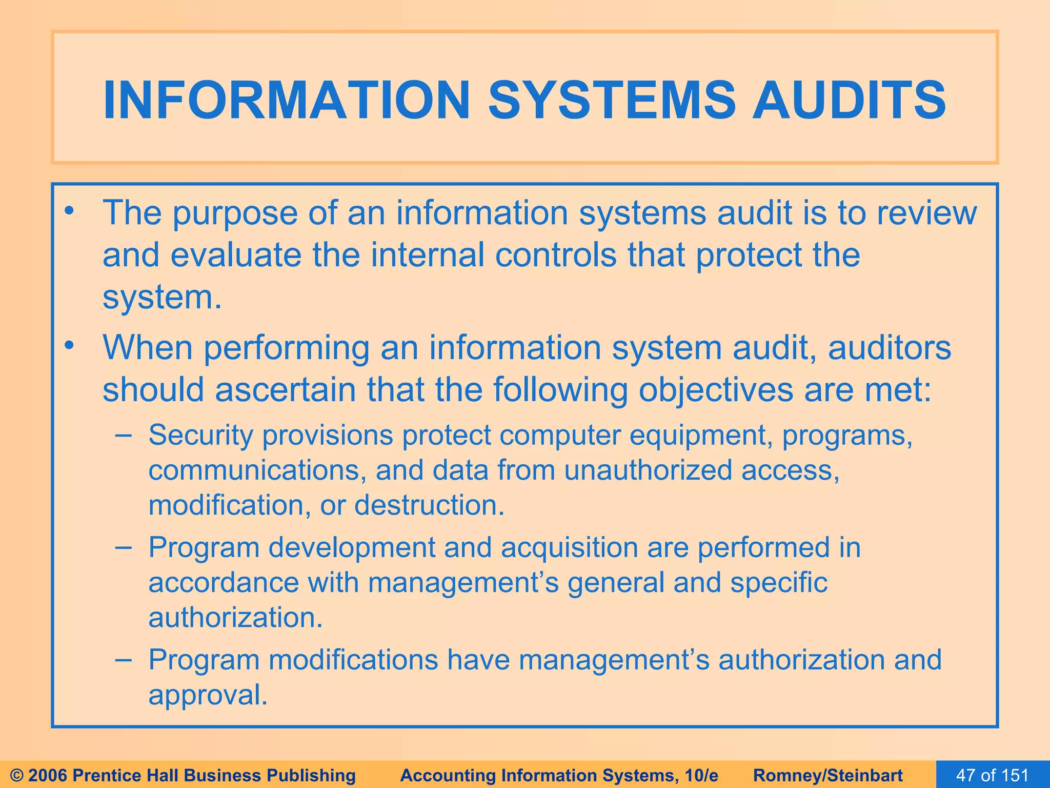 Ais Romney 2006 Slides 09 Auditing Computer Based Is | PPT