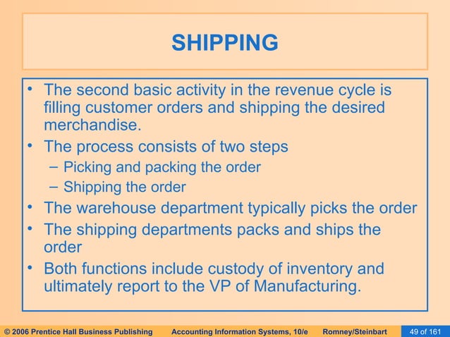 Ais Romney 2006 Slides 10 The Revenue Cycle | PPT