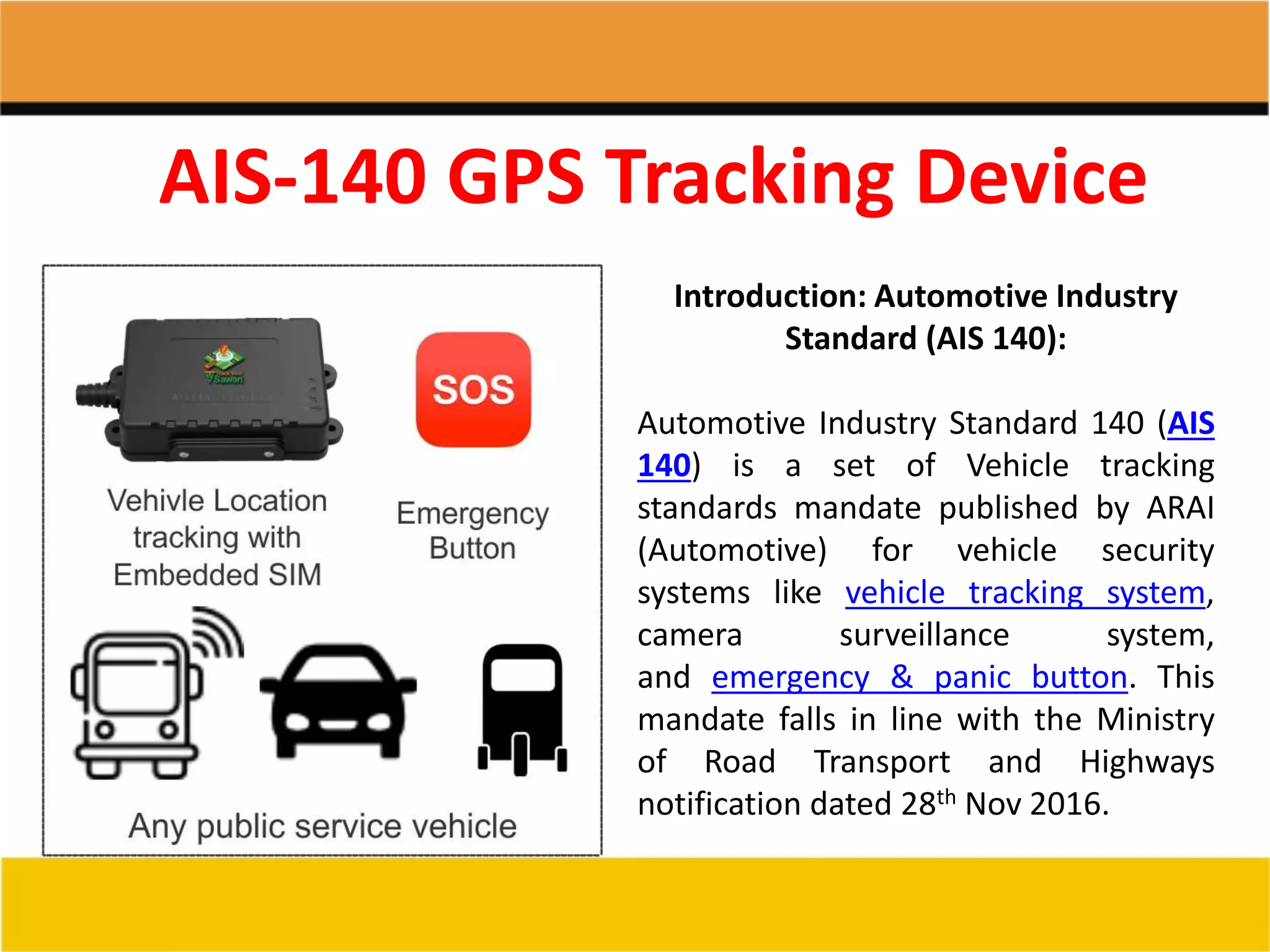 AIS 140 GPS Vehicle Tracker | PPTX