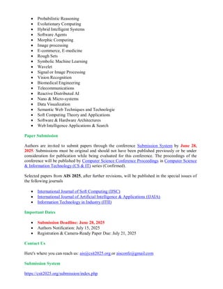 11th International Conference on Artificial Intelligence and Soft Computing (AIS 2025) | PDF