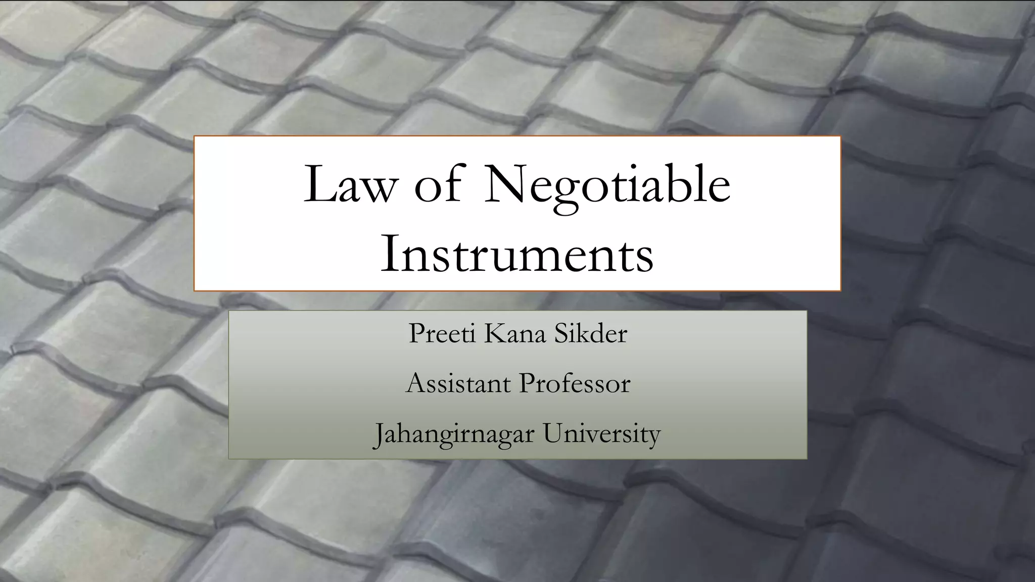 AIS 2102 Examples of Negotiable Instruments | PPT