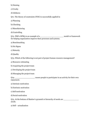 Project Management - A _______________ is a series of actions directed ...