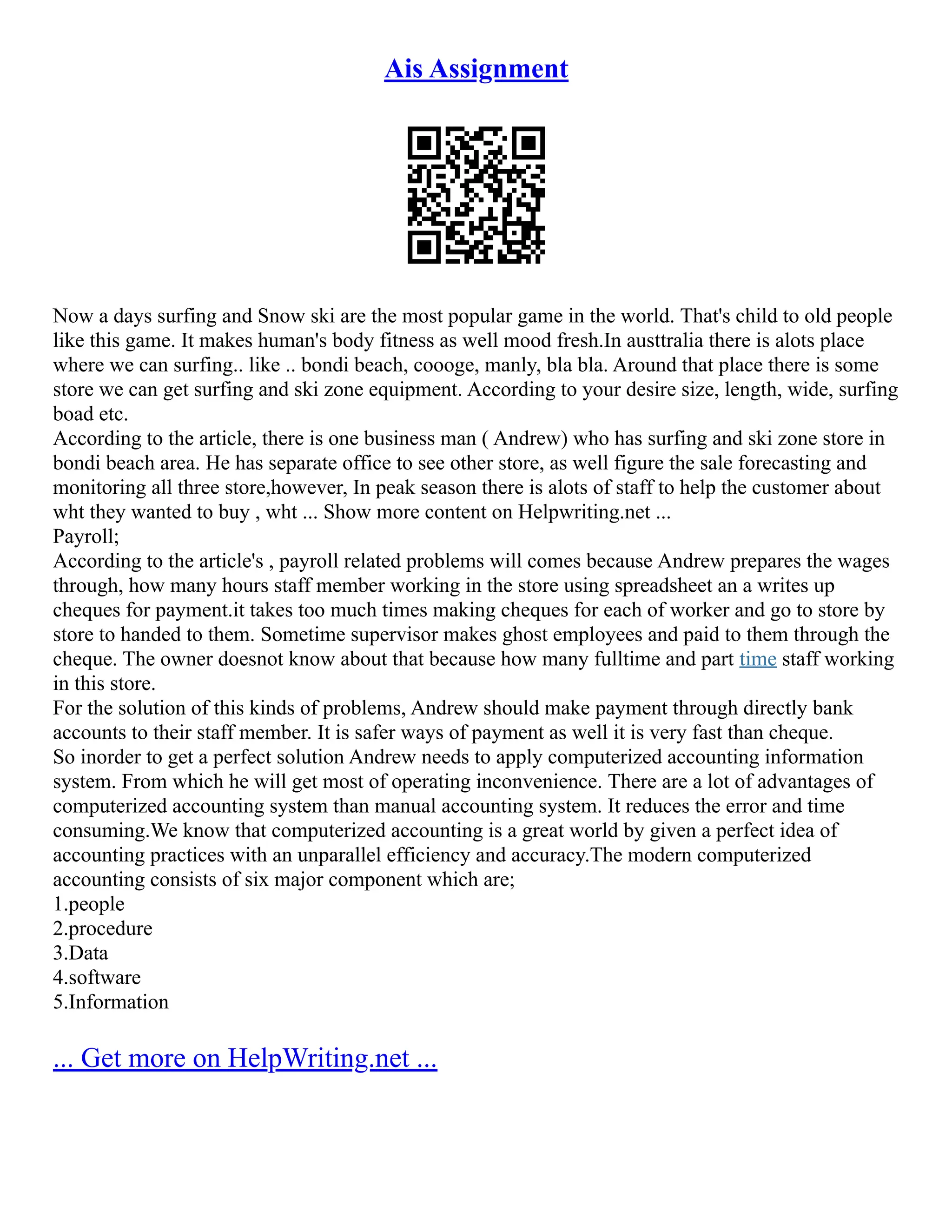 Ais Assignment | PDF