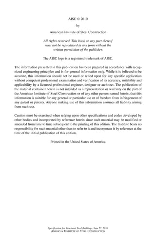 AISC-10 SPECS.pdf | Civil Engineering Industry | Industries