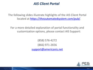 AIS Client Portal Overview | PPTX