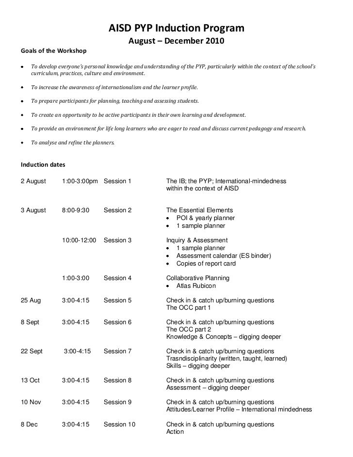 Employee Induction Programme Employee Training Plan Template
