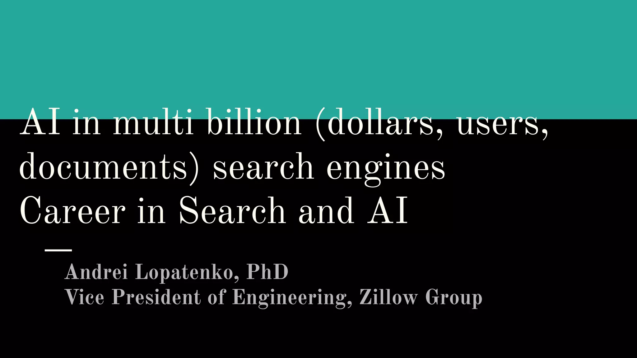 AI in Multi Billion Search Engines. Career building in AI / Search ...