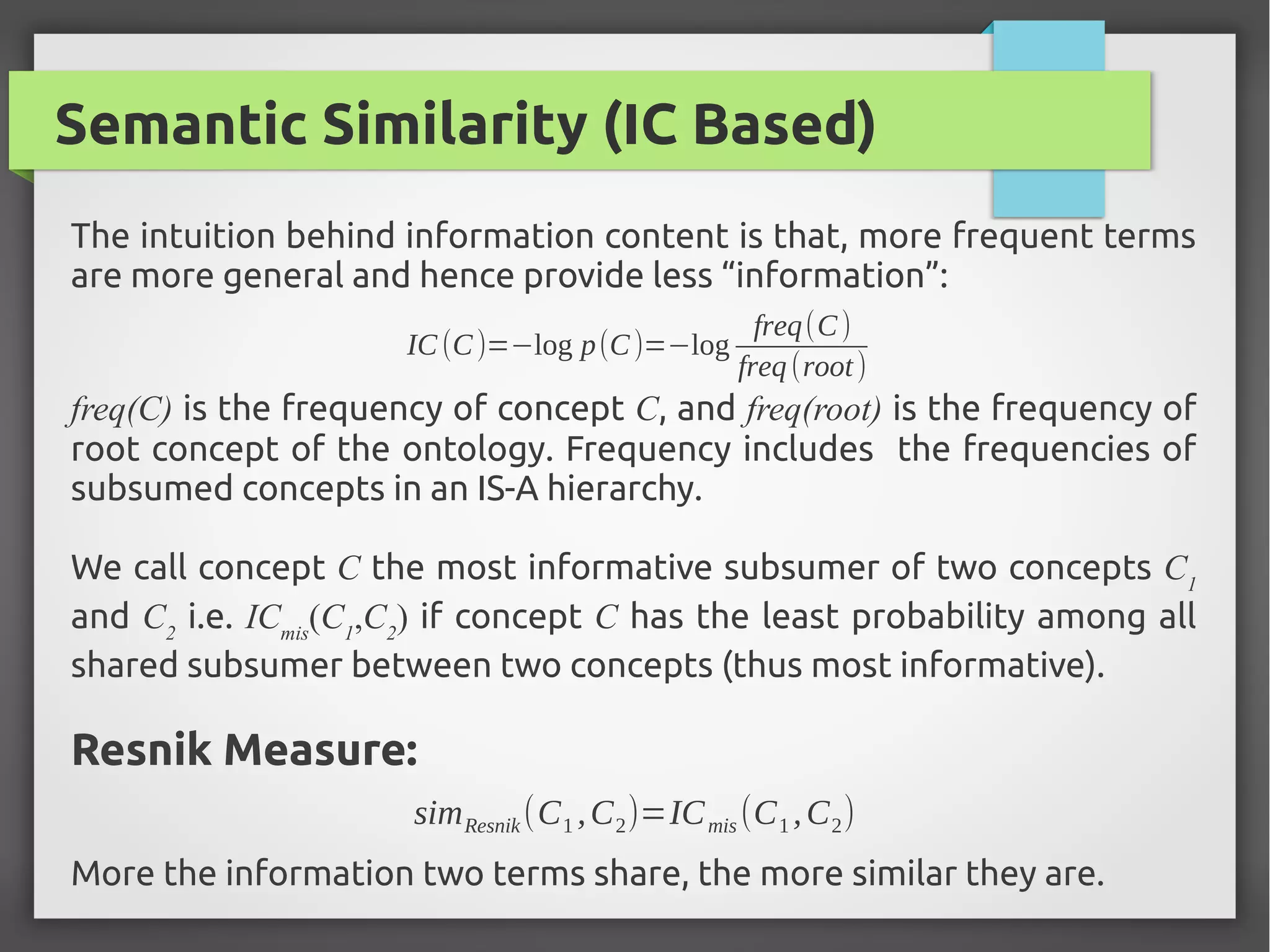 Information Retrieval using Semantic Similarity | PPT
