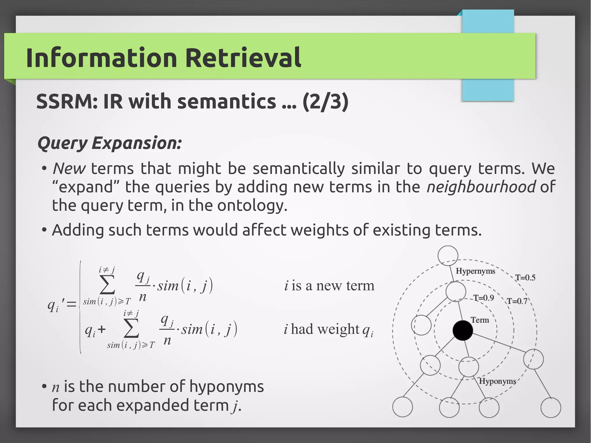 Information Retrieval Using Semantic Similarity Ppt