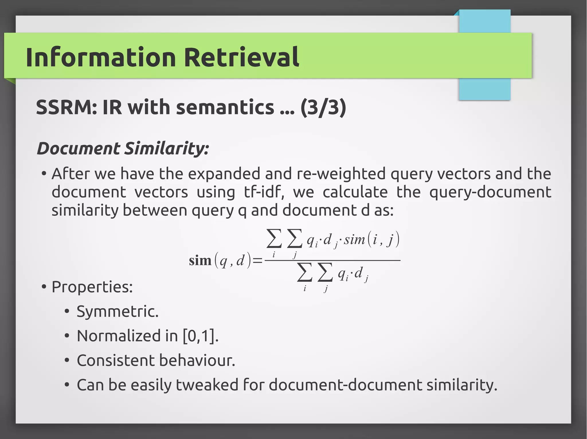 Information Retrieval using Semantic Similarity | PPT
