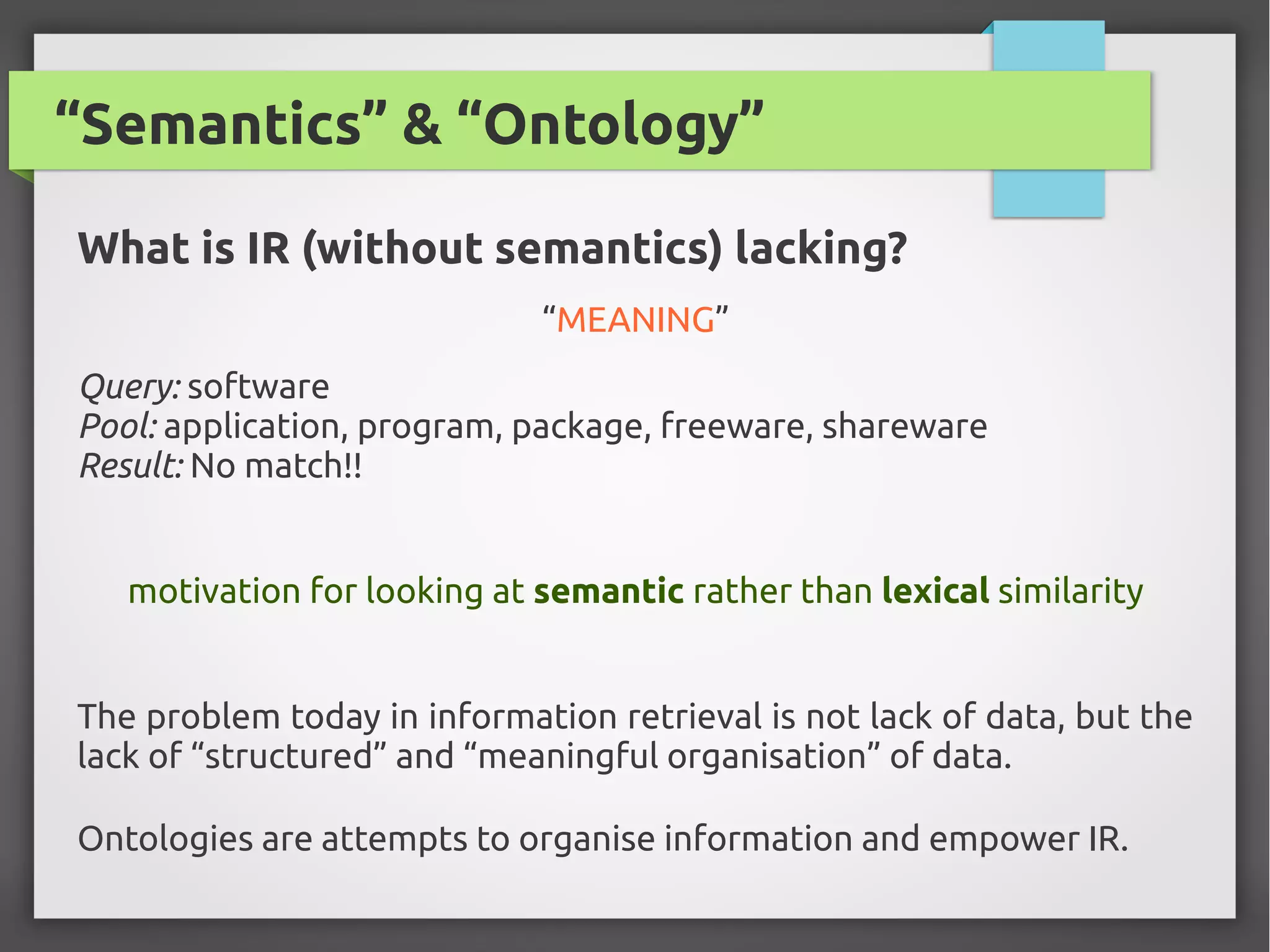 Information Retrieval using Semantic Similarity | PPT