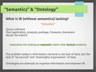 Information Retrieval using Semantic Similarity | PPT