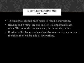 Principles to Consider When Choosing Materials for Writing Tasks | PPT