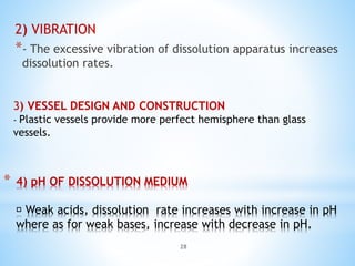 factors affecting dissolution rate a full view. | PPTX