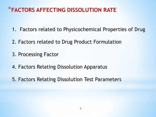 factors affecting dissolution rate a full view. | PPTX | Pharmaceutical ...