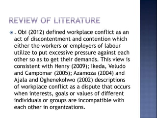 Impact of Workplace Conflict Resolution on Organizational Performance ...