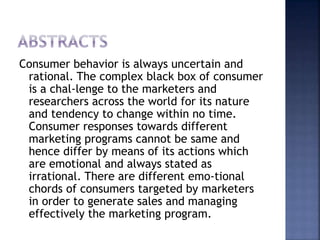 EMOTIONS ON CONSUMER DECISION-MAKING IN FMCG SECTOR AISH | PPTX
