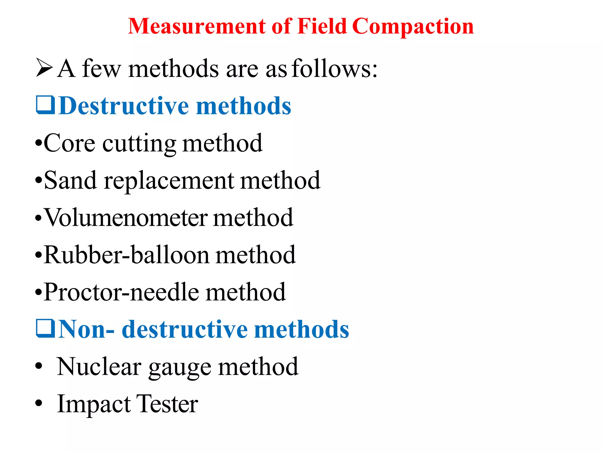 Field control of compaction and compaction Equipment | PPTX